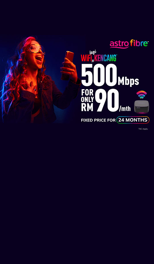 WiFi Kencang 500Mbps for only RM90/mth. Fixed price for 24 months