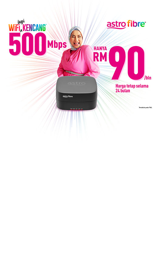 WiFi Kencang 500Mbps hanya RM90/bln. Harga tetap selama 24 bulan