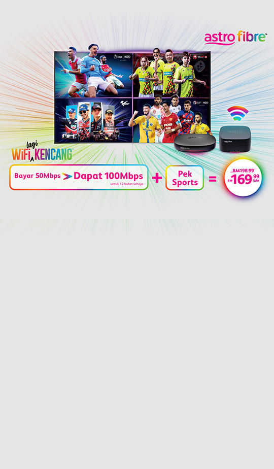 WiFi Kencang 500Mbps hanya RM90/bln. Harga tetap selama 24 bulan
