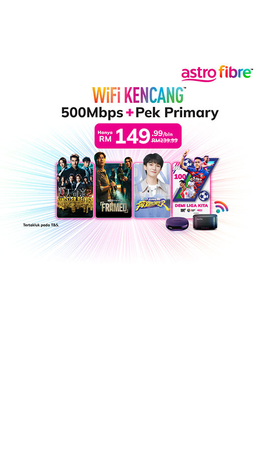 WiFi Kencang 500Mbps hanya RM90/bln. Harga tetap selama 24 bulan