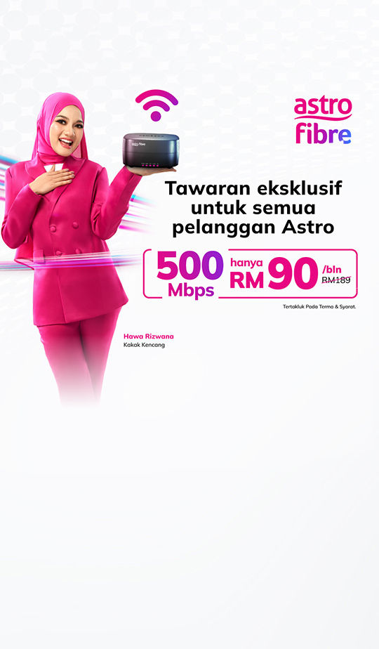 WiFi Kencang 500Mbps hanya RM90/bln. Harga tetap selama 24 bulan